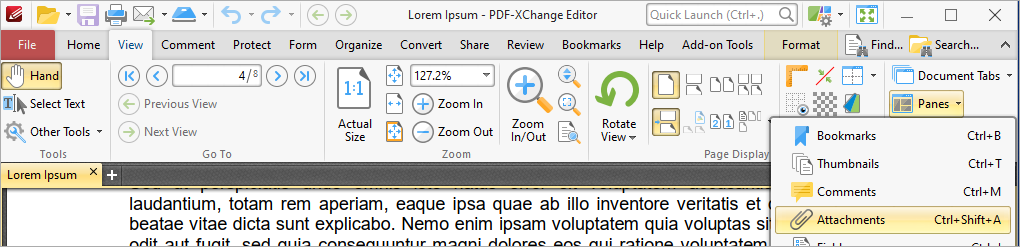 PDF-XChange Co Ltd :: Knowledge Base :: How do I view attachments in PDF-XChange Products?